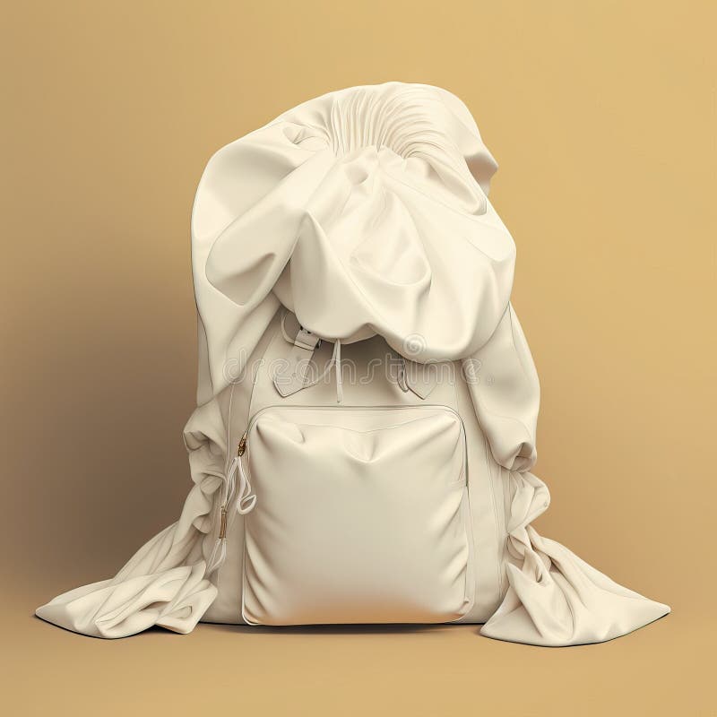 Textile Volumetric Backpack Mockup in Shape of Bag in Style of Rustic ...