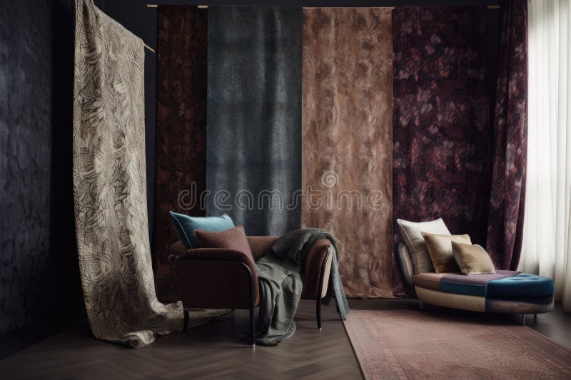 Textile Wall Covering with Rich and Varied Textures and Patterns Stock ...