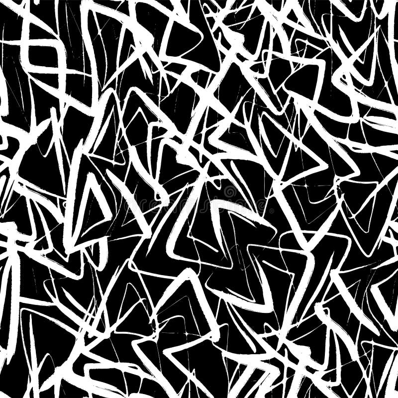 Ink Hand Drawn Abstract Triangles Seamless Pattern Stock Vector ...