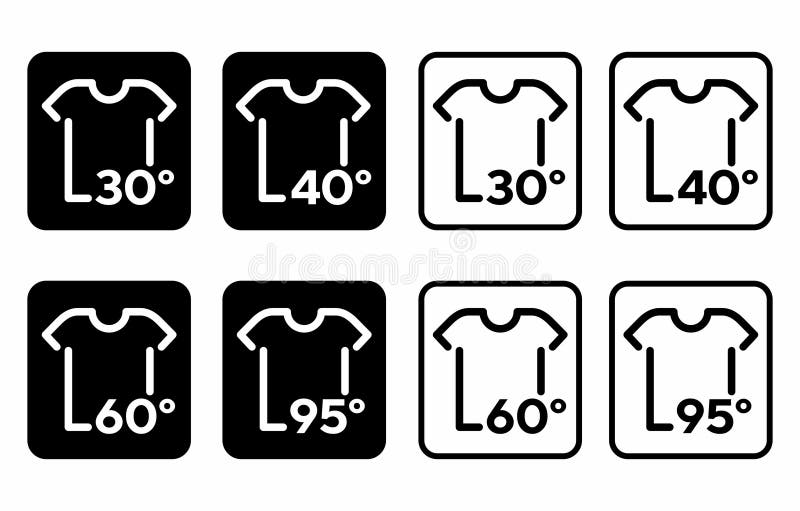 Textile and Washing Machine Temperature Guide for Laundry Stock Vector ...