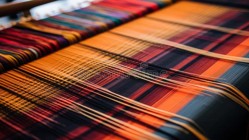 Textile Weaving Showcasing Traditional Patterns and Colors Stock ...