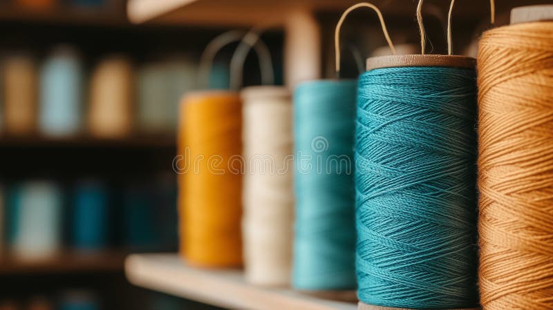 A Textile Workshop Features an Array of Colorful Threads and Fabrics ...