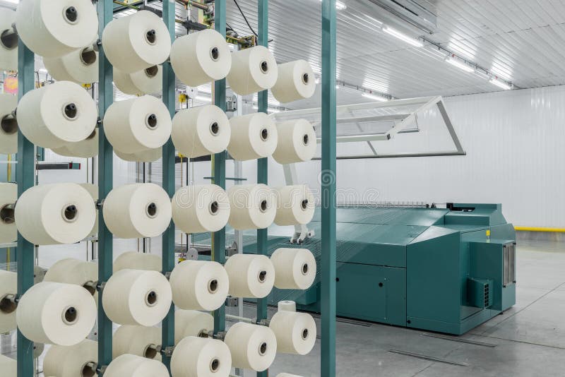 Textile Yarn Processing Shop Stock Image - Image of machine, silk ...
