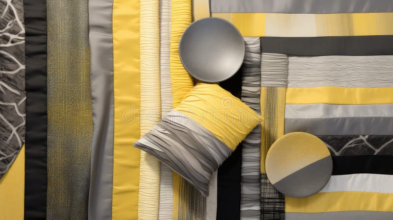 Textile Yellow and Gray Abstract Stock Illustration - Illustration of ...