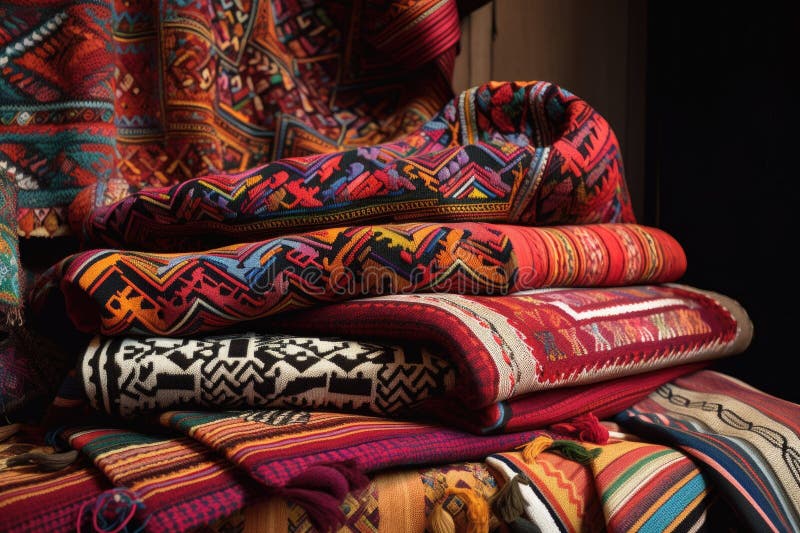 Textiles with Intricate Weaving and Embroidery, Featuring Bold Designs ...