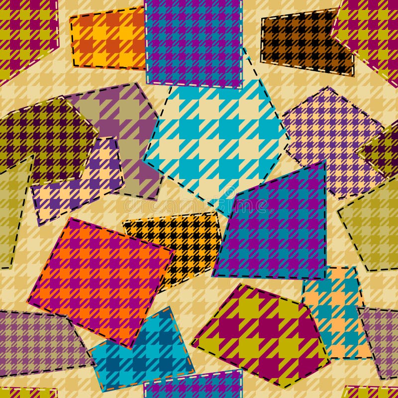 Textille Patchwork Pattern. Seamless Vector Image. Gingham Plaid ...