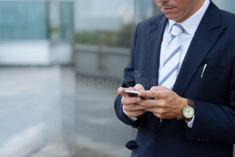 Texting businessman stock image. Image of information - 54389463
