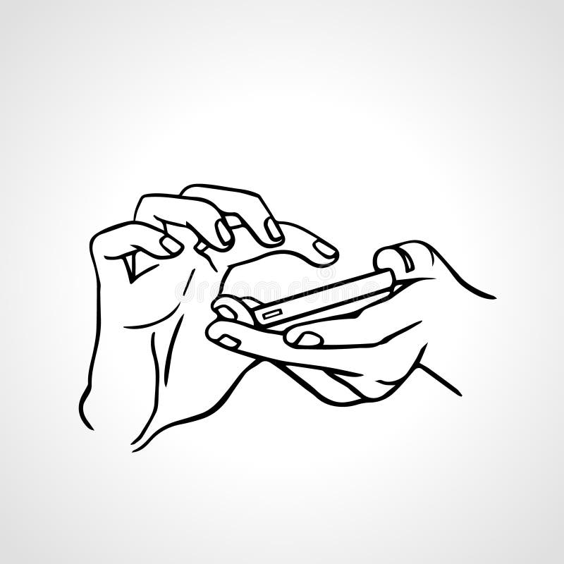 Texting Hands with Mobile. Sms Message Stock Vector - Illustration of ...