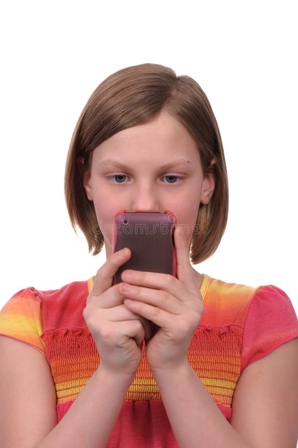 Teen Texting stock photo. Image of smartphone, white - 11124722