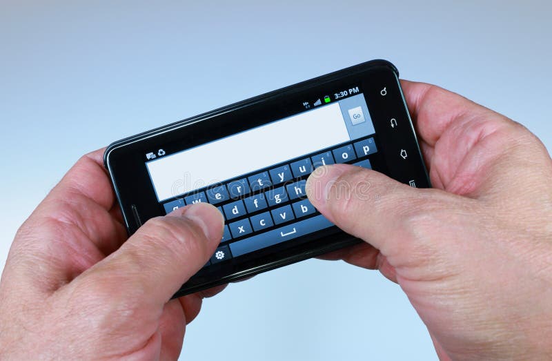 Texting Thumbs on Smartphone Stock Image - Image of cell, blank: 24285723