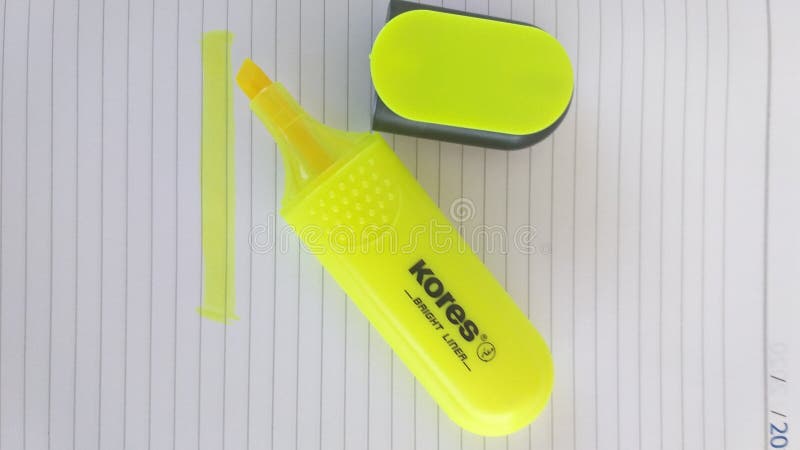 Textmarker for Highlighting Important Yellow Texts! Editorial Stock ...