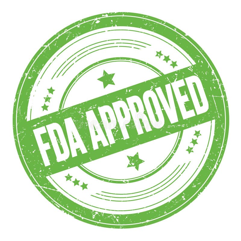 Texto Aprobado Por La Fda Sobre El Sello Grungy Redondo Verde Stock De