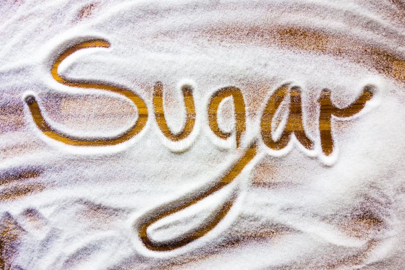 Azúcar Del Texto Escrito Libremente Con El Azúcar Foto de archivo ...