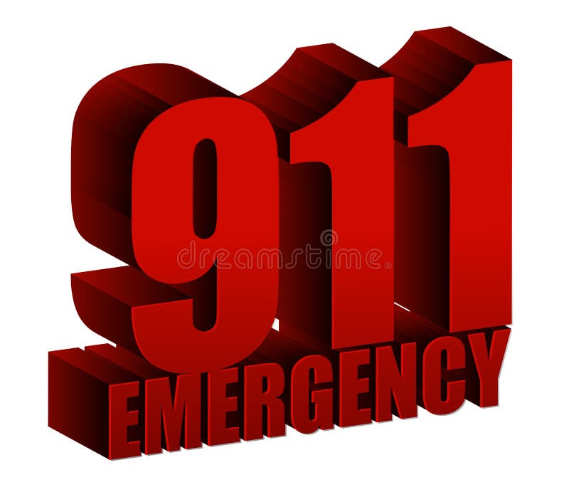 Texto de 911 emergencias stock de ilustración. Ilustración de llamada ...