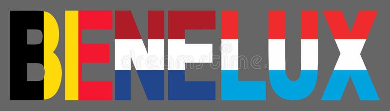 Texto De Benelux Com Bandeiras Ilustração do Vetor - Ilustração de ...