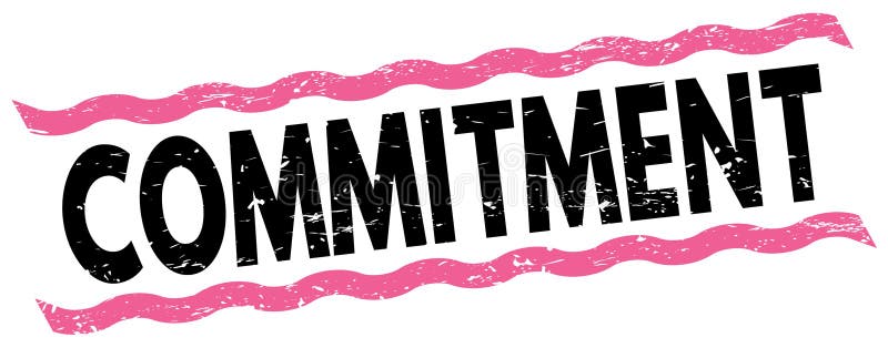 Texto De Compromisso No Sinal De Carimbo De Linhas Pretas Ilustração ...