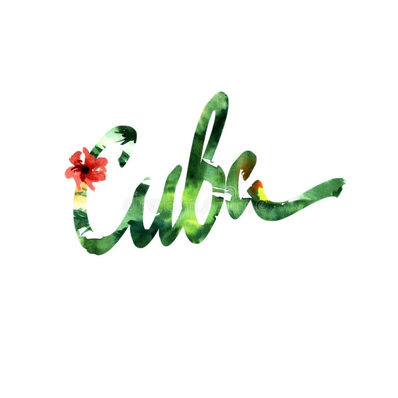 Concepto Colorido De La Tarjeta Del Viaje De Cuba Modelo Estilo De La ...