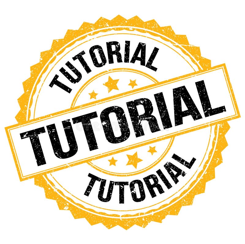 Texto Tutorial No Sinal De Carimbo Redondo Amarelo Preto Ilustração ...