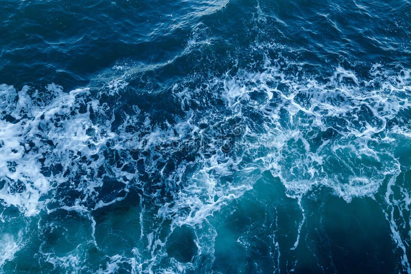 Textura Azul Do Mar Com Ondas E Espuma Foto de Stock - Imagem de brilho ...
