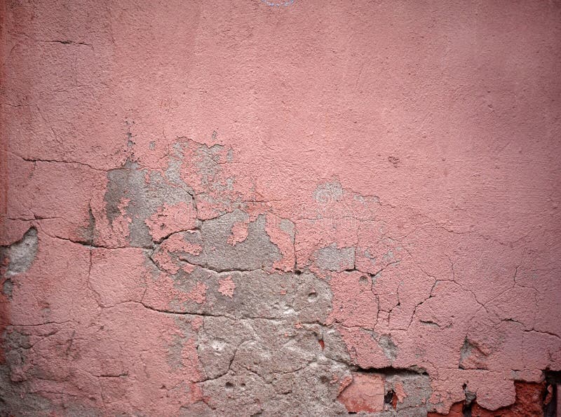 Textura Da Parede Cor-de-rosa Velha Do Estuque Foto de Stock - Imagem ...