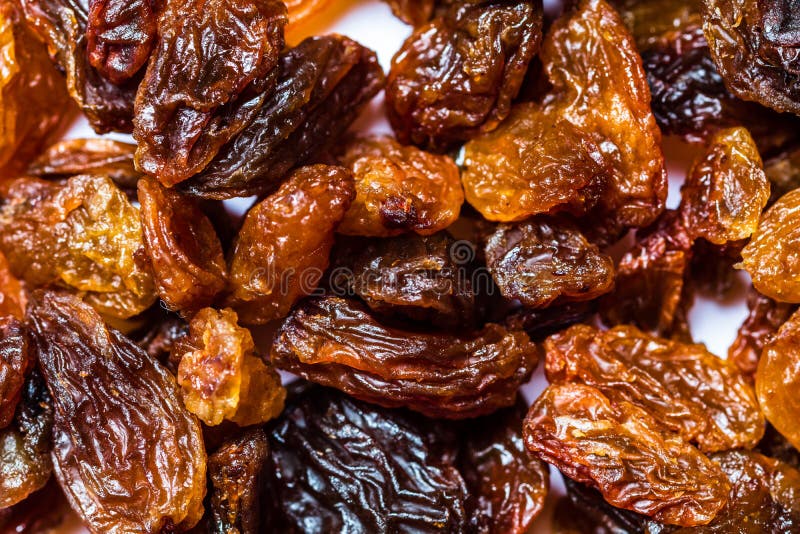 Textura De Pasas Macro Enfoque Selectivo. Fondo De Pasas Foto de ...