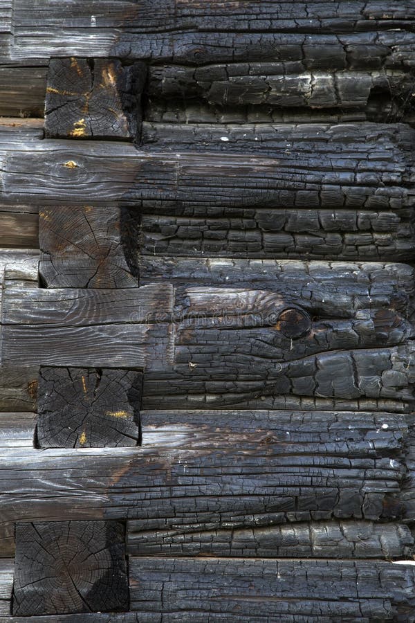 Textura De Uma Parede De Madeira Queimada, Close-up Foto de Stock ...