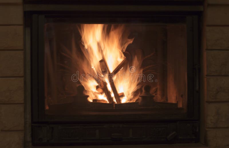 Textura De Un Fuego Ardiente En La Chimenea Foto de archivo - Imagen de ...