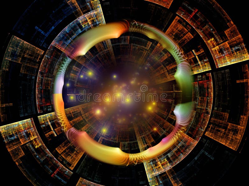 Textura Radial Computacional Del Fractal Stock de ilustración ...