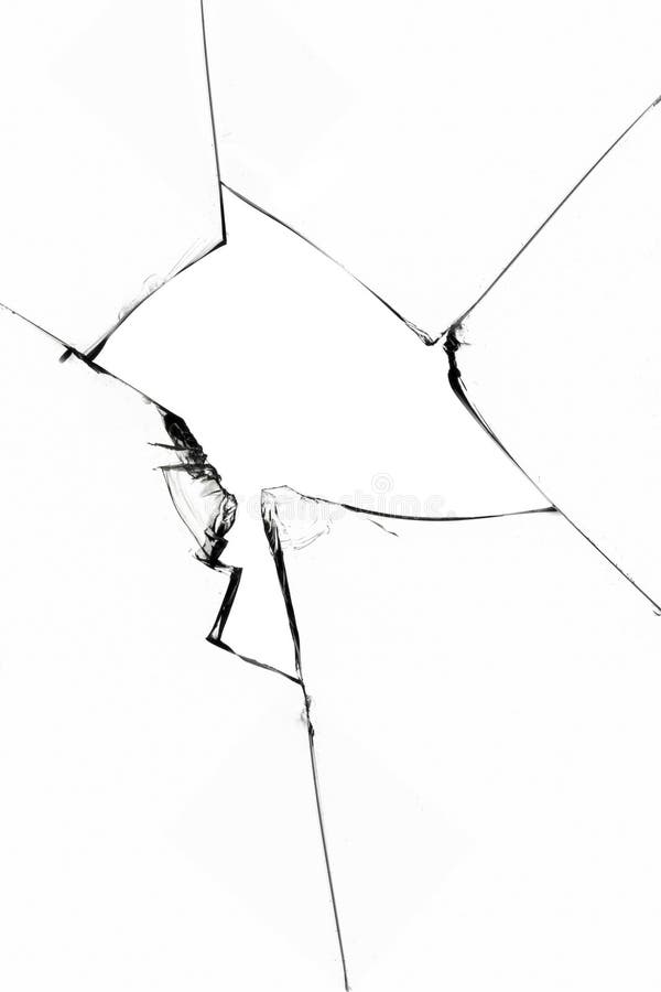 Textura Rota En Vidrio Roto Con Fondo Blanco. Foto de archivo - Imagen ...