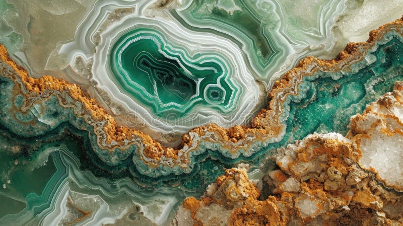Textural Collage of Agate, Malachite, and Chrysoprase, Showcasing Their ...