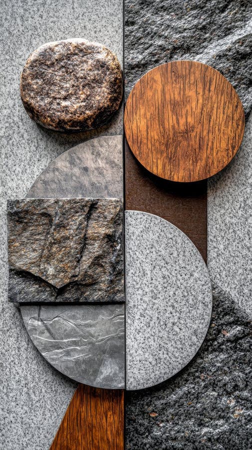 Textural Harmony in Design Showcasing the Interplay of Stone and Wood ...