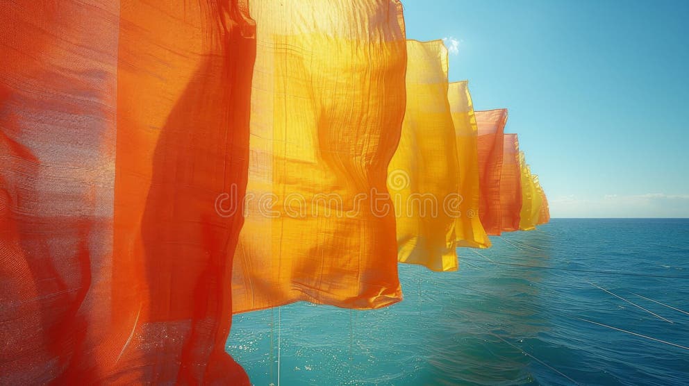 The Textural View of the Flags Continuous Movement in the Breeze Stock ...