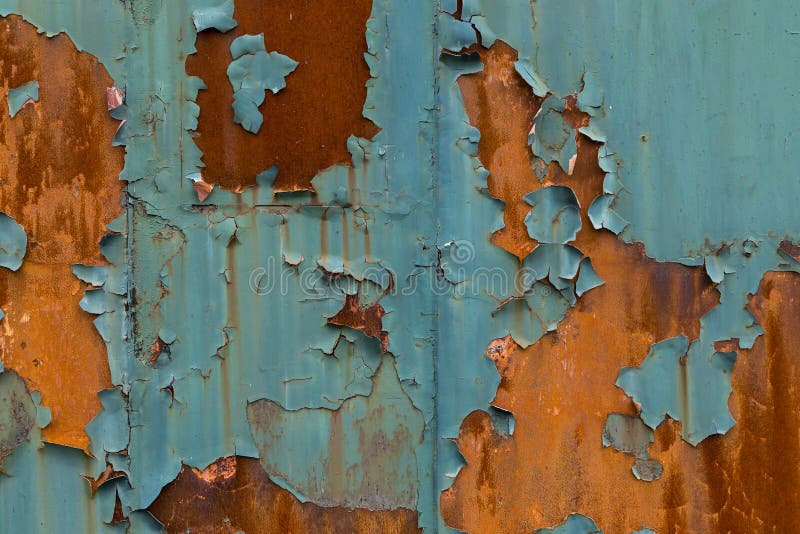 Metal a Porta Com Oxidação, Quebra E Textura Branca Fraca Velha Da ...