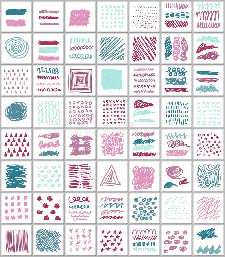 Texturas dibujadas mano ilustración del vector. Ilustración de arte ...
