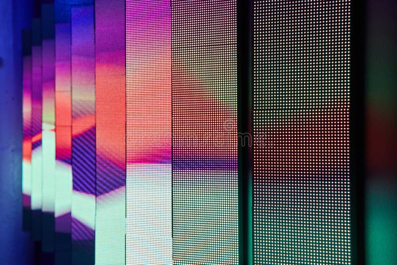 Texture Abstract Asset of Vertical LED Screens with Waves of Different ...