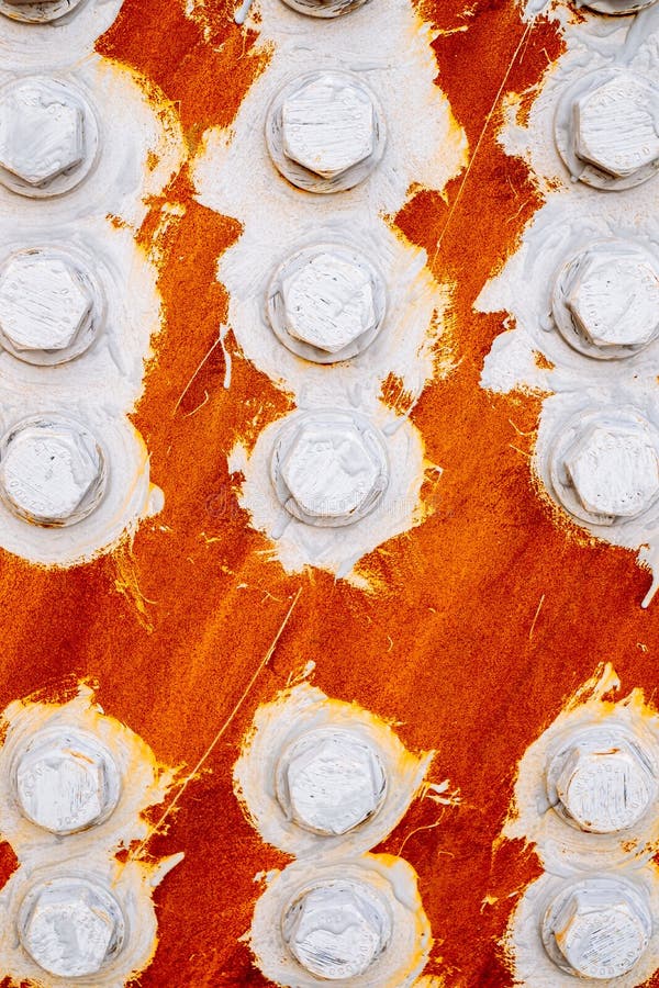 The Texture: Abstract Background of Bolts and Nuts Painted White on a ...