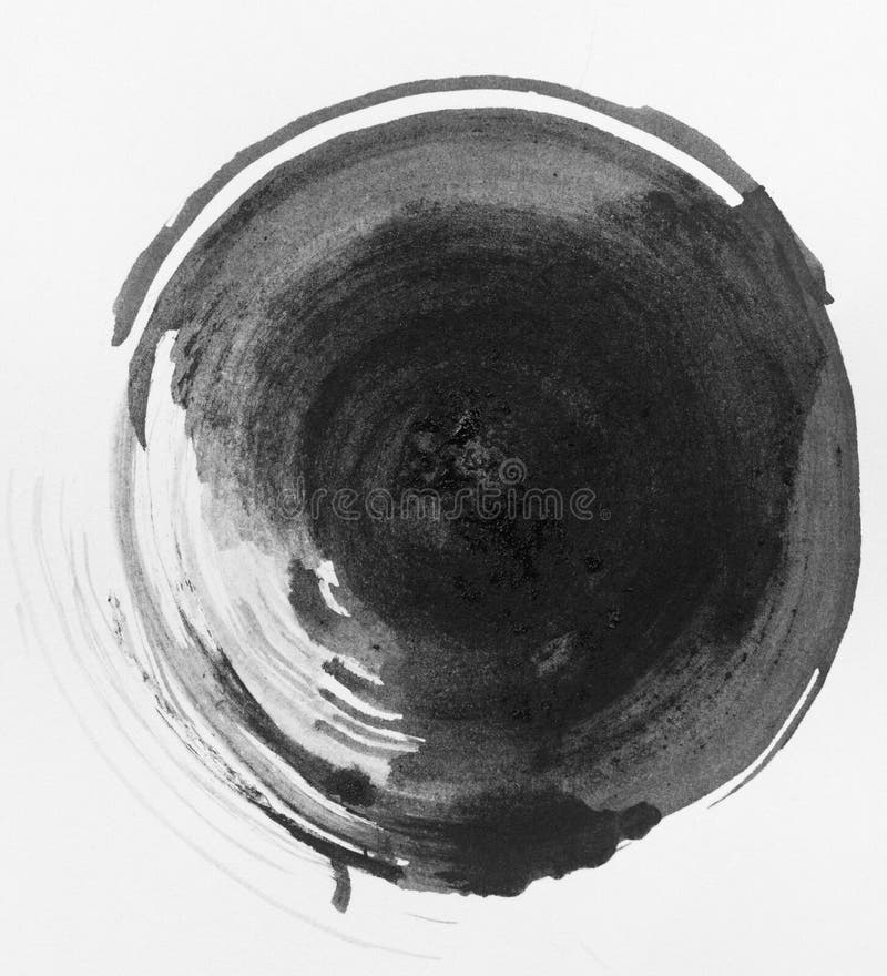 Texture Abstract Background Circle Ink, Black and White. Stock Image ...