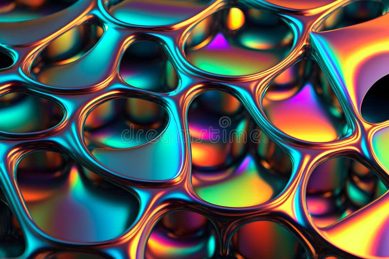 Texture and Abstract Full-frame Background of Iridescent Metal, Neural ...