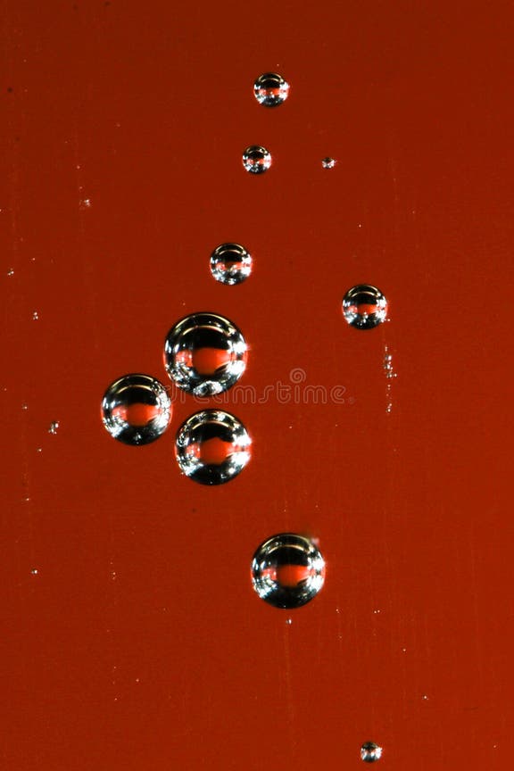 Texture of Air Bubbles Group in Water on Red Backroud Stock Photo ...
