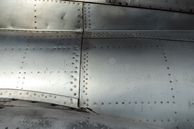 Texture, Aluminum Fuselage and Rivets on an Old Plane. Old Technologies ...