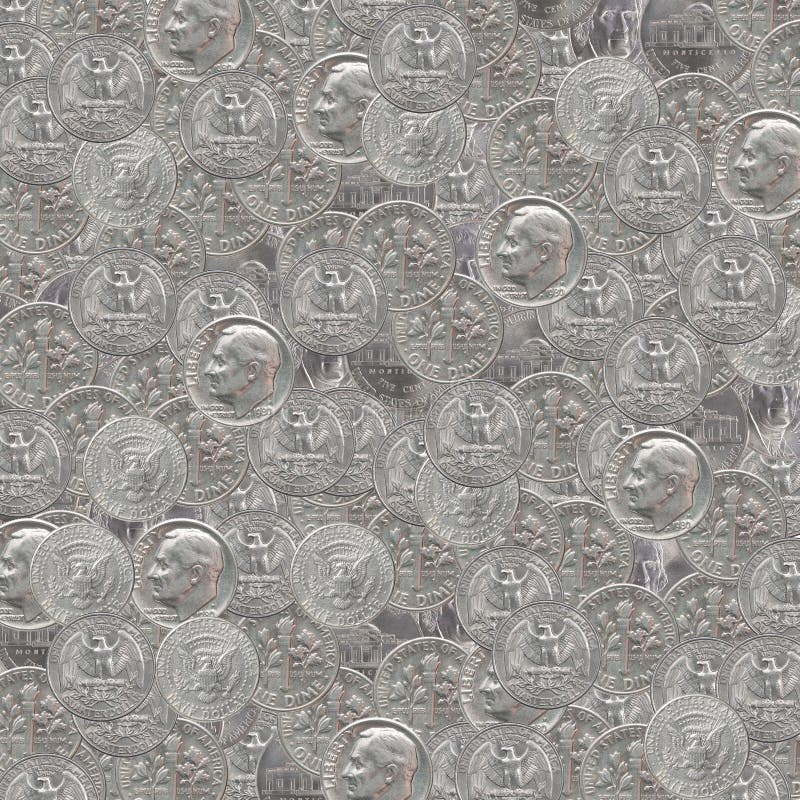 Texture American Silver Coins Stock Image - Image of dollar, liberty ...