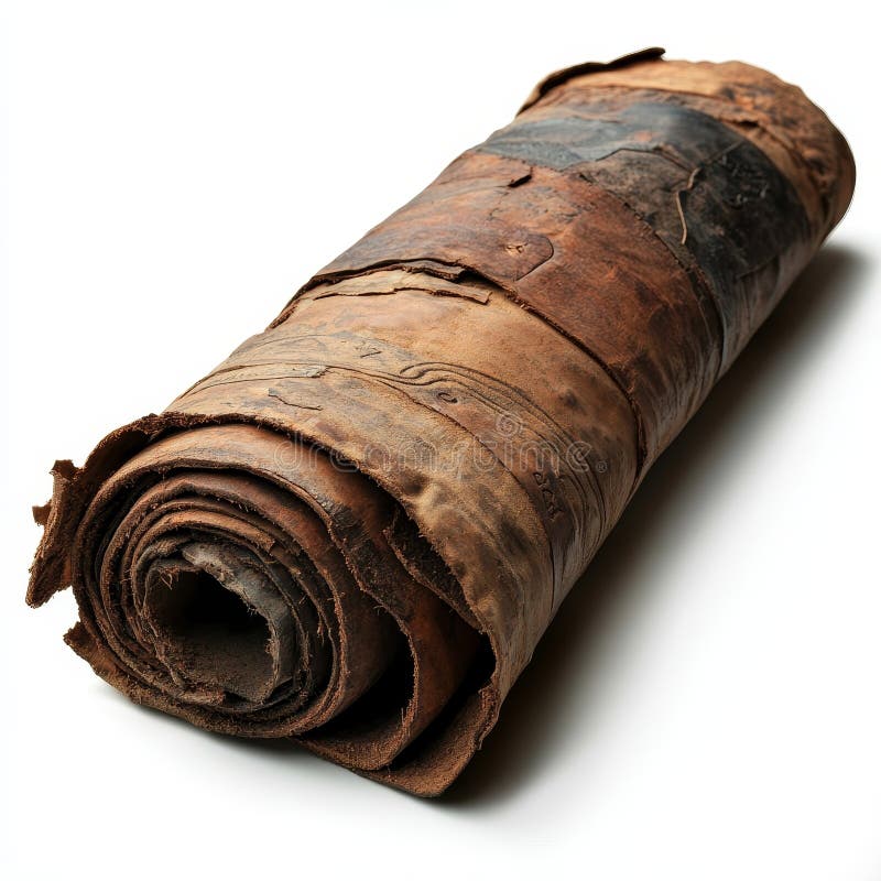 Texture of an Ancient Parchment Scroll on a Transparent Background ...