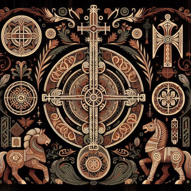 Texture in Ancient Slavic Style Stock Illustration - Illustration of ...