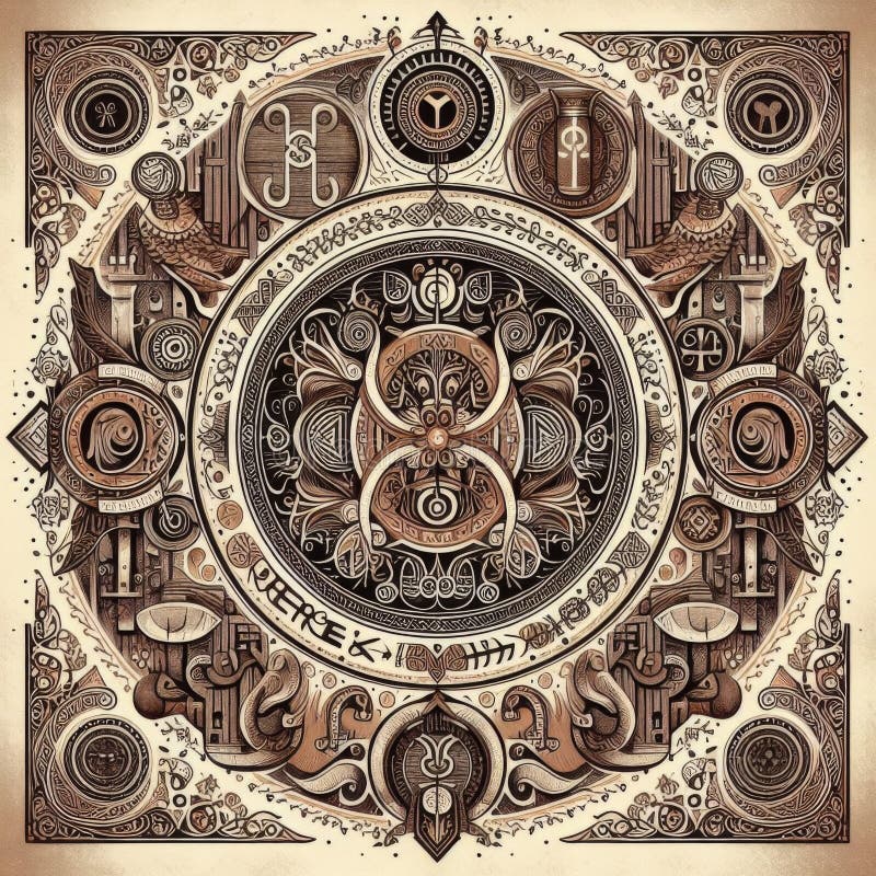 Texture in Ancient Slavic Style Stock Illustration - Illustration of ...