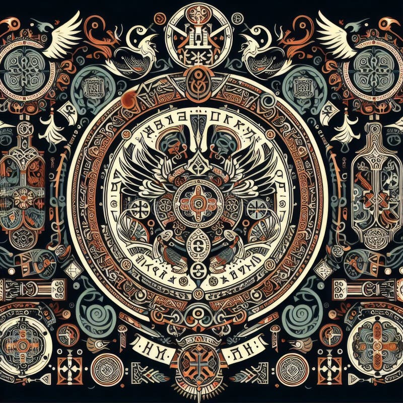 Texture in Ancient Slavic Style Stock Illustration - Illustration of ...