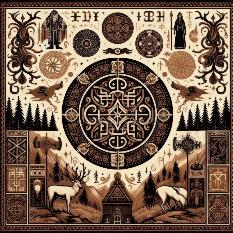 Texture in Ancient Slavic Style Stock Illustration - Illustration of ...