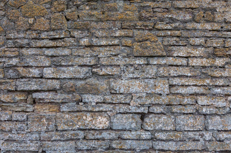 Texture of an Ancient Stone Wall Overgrown with Moss Stock Photo ...