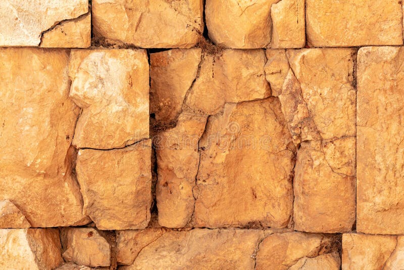 Ancient Wall Texture of Cracked Stone Blocks Stock Image - Image of ...