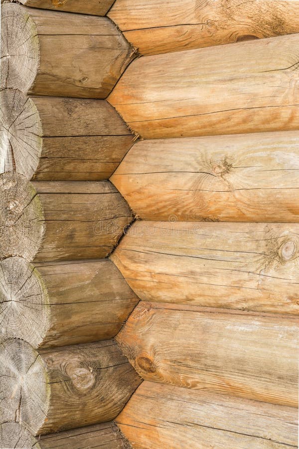 Texture of a Ancient Wall of Wooden Logs, Abstract Background Stock ...
