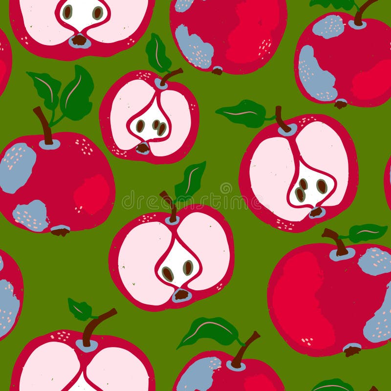 Texture Apples. Cartoon Style Stock Vector - Illustration of pattern ...